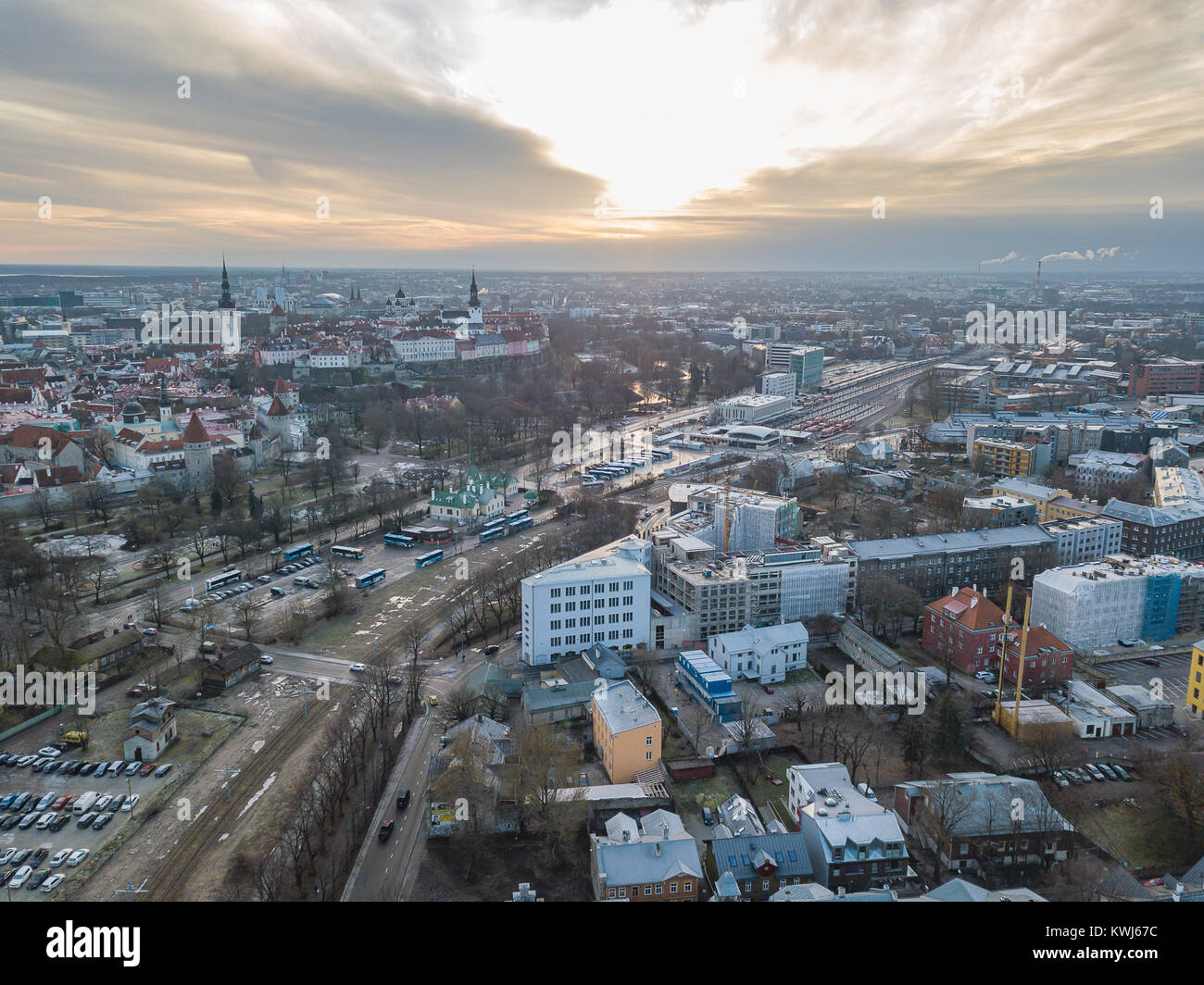 Aerial view of city Tallinn Estonia Stock Photo - Alamy