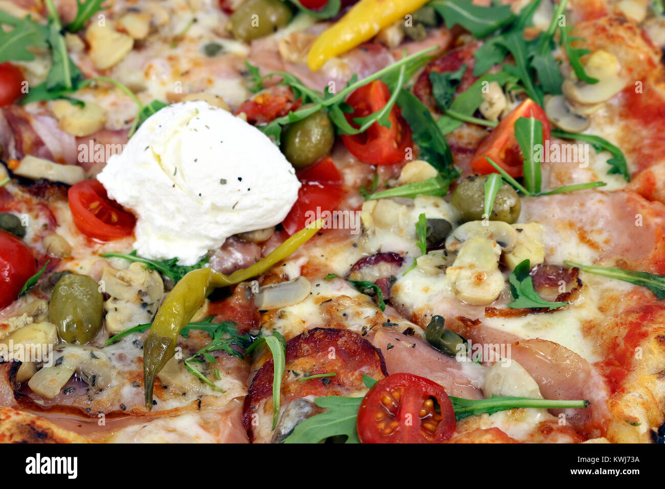 pizza close up food background Stock Photo - Alamy