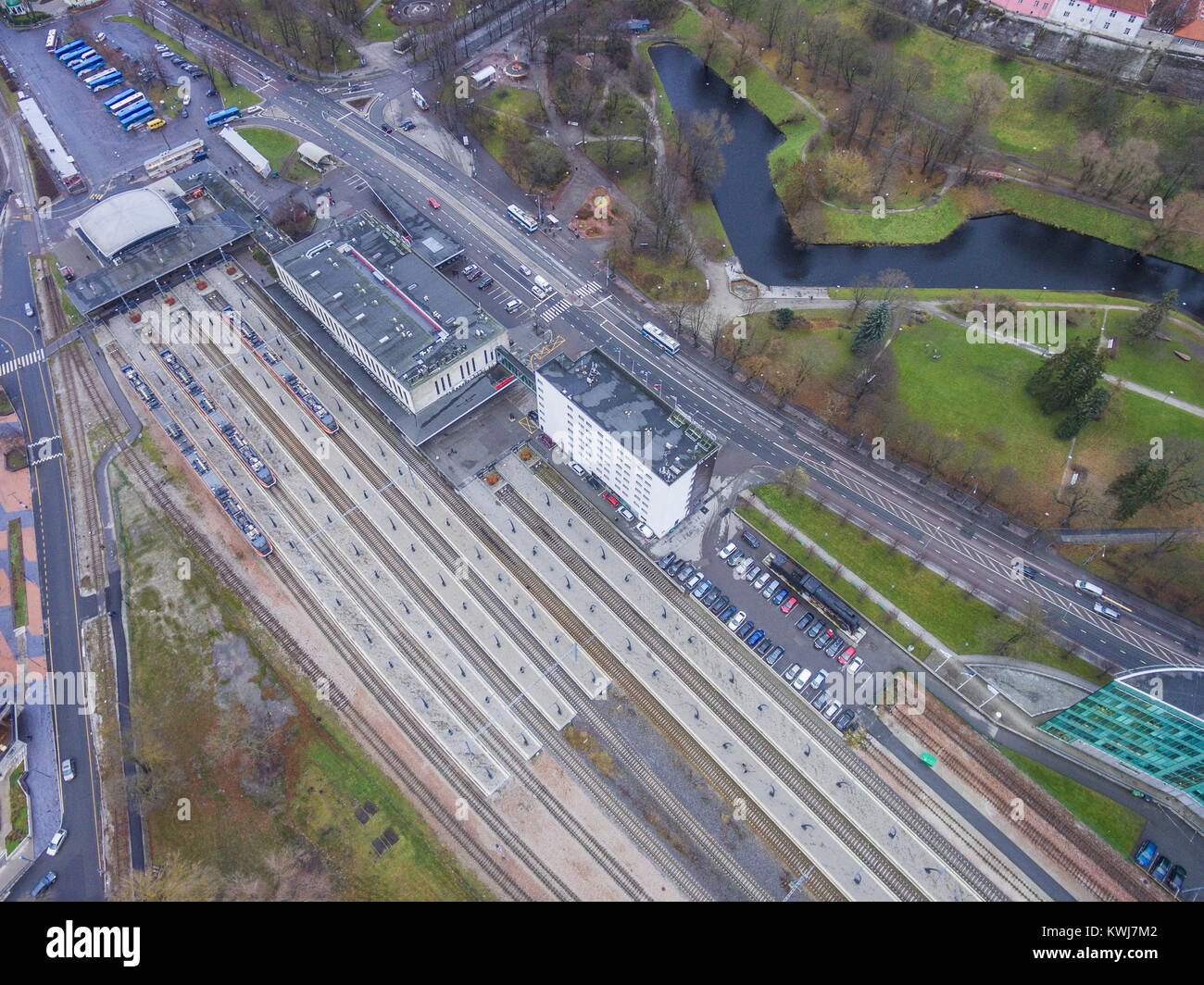 rail station in city Tallinn Stock Photo - Alamy