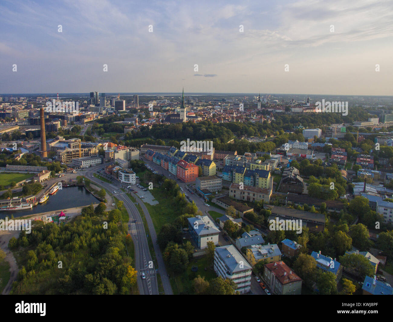Aerial view panorama old city Tallinn, Estonia Stock Photo - Alamy