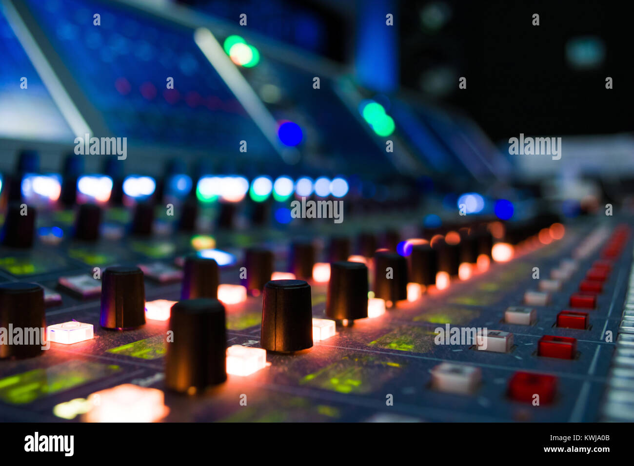 multichannel audio controls at close range in the auditorium conference ...