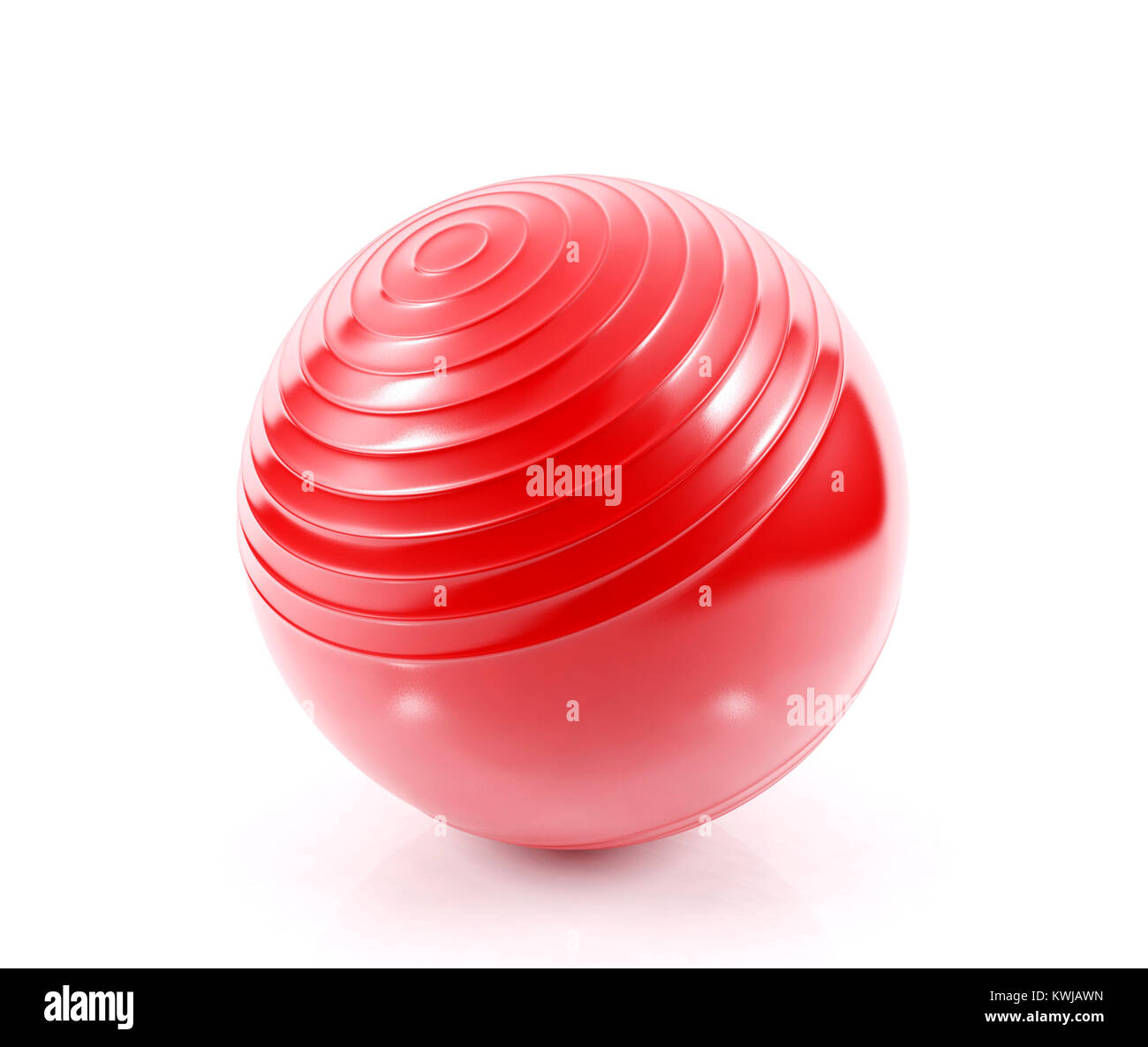 Red fitness ball isolated on white background, 3D rendering Stock Photo ...