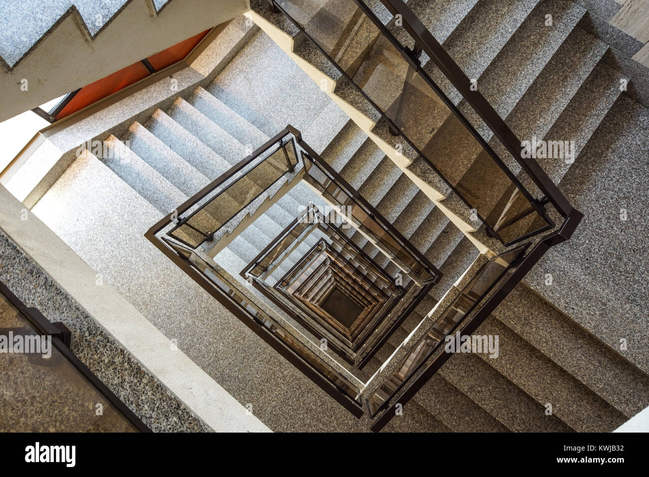 a moody stairwell taken from the top view Stock Photo - Alamy