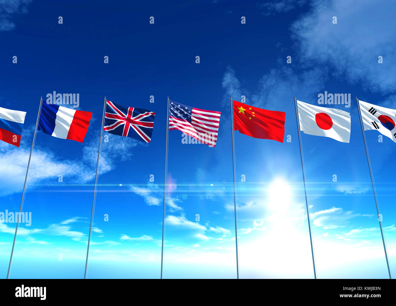 International country flags, 3D rendering Stock Photo - Alamy