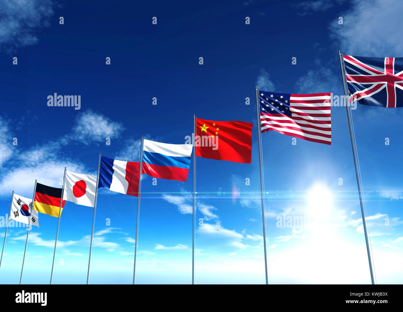 International country flags, 3D rendering Stock Photo - Alamy