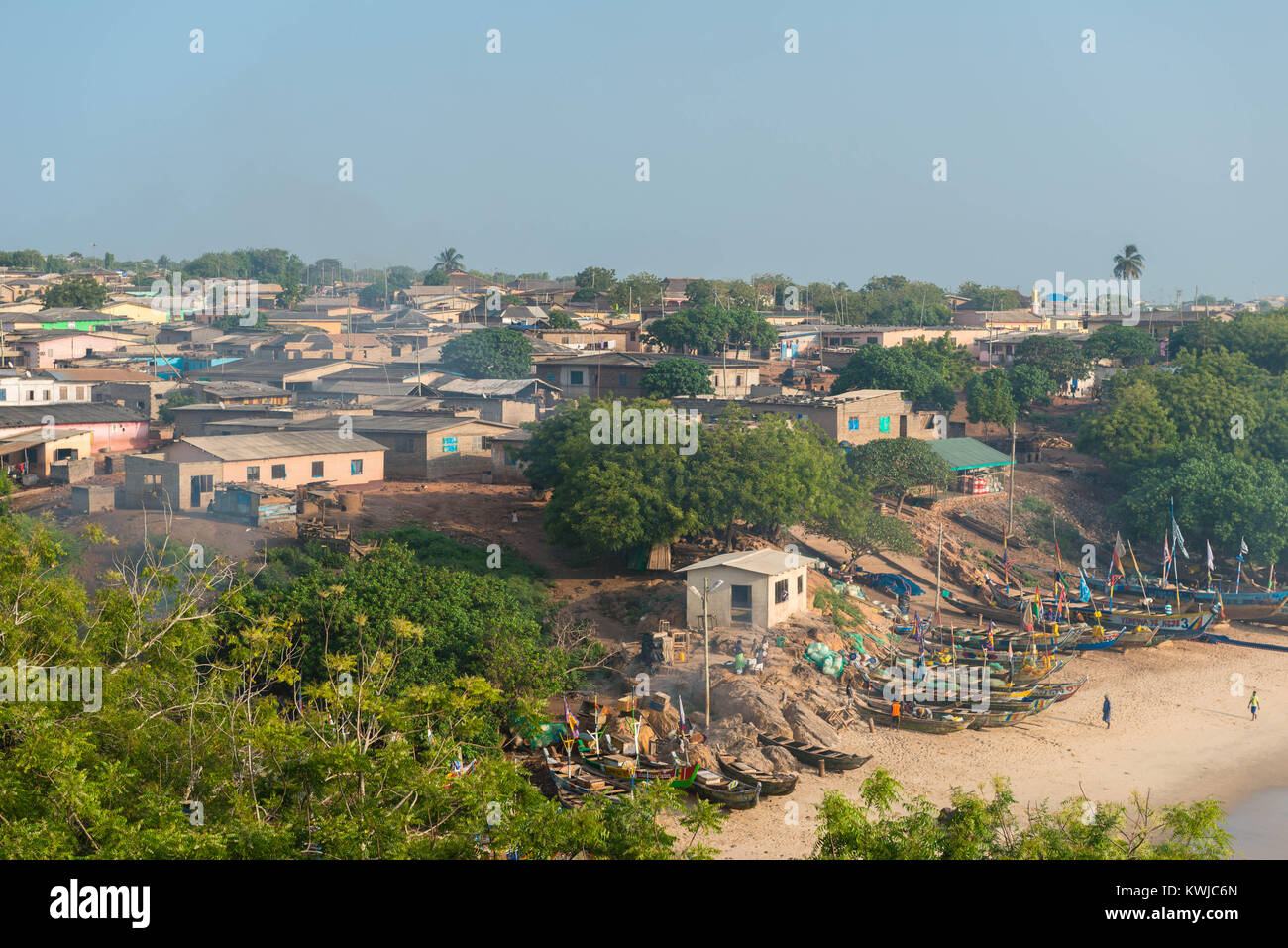 Small town of Senya Beraku, Gold Coast, Central Region, Ghana, Africa ...