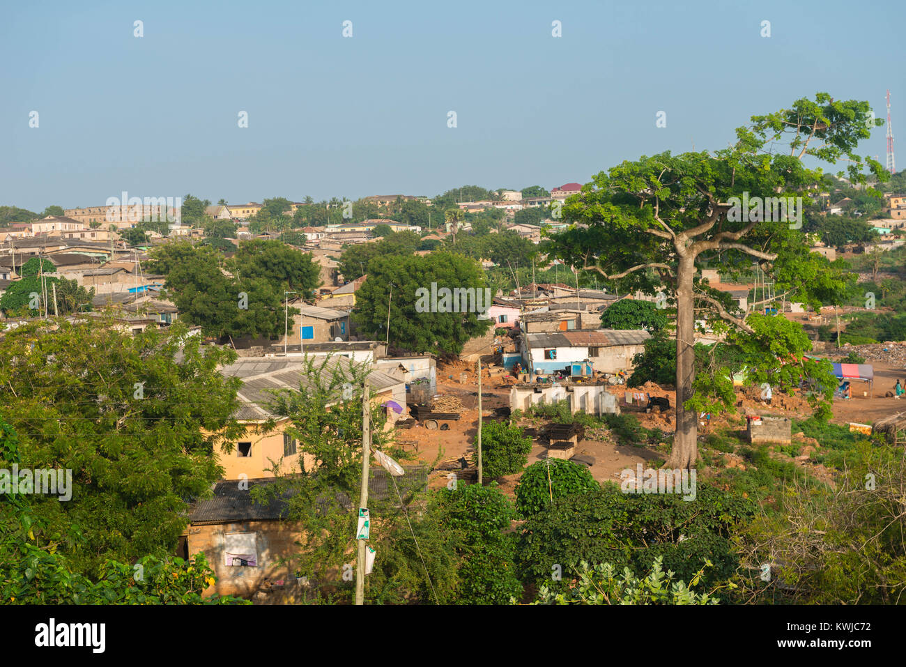 Small town of Senya Beraku, Gold Coast, Central Region, Ghana, Africa ...