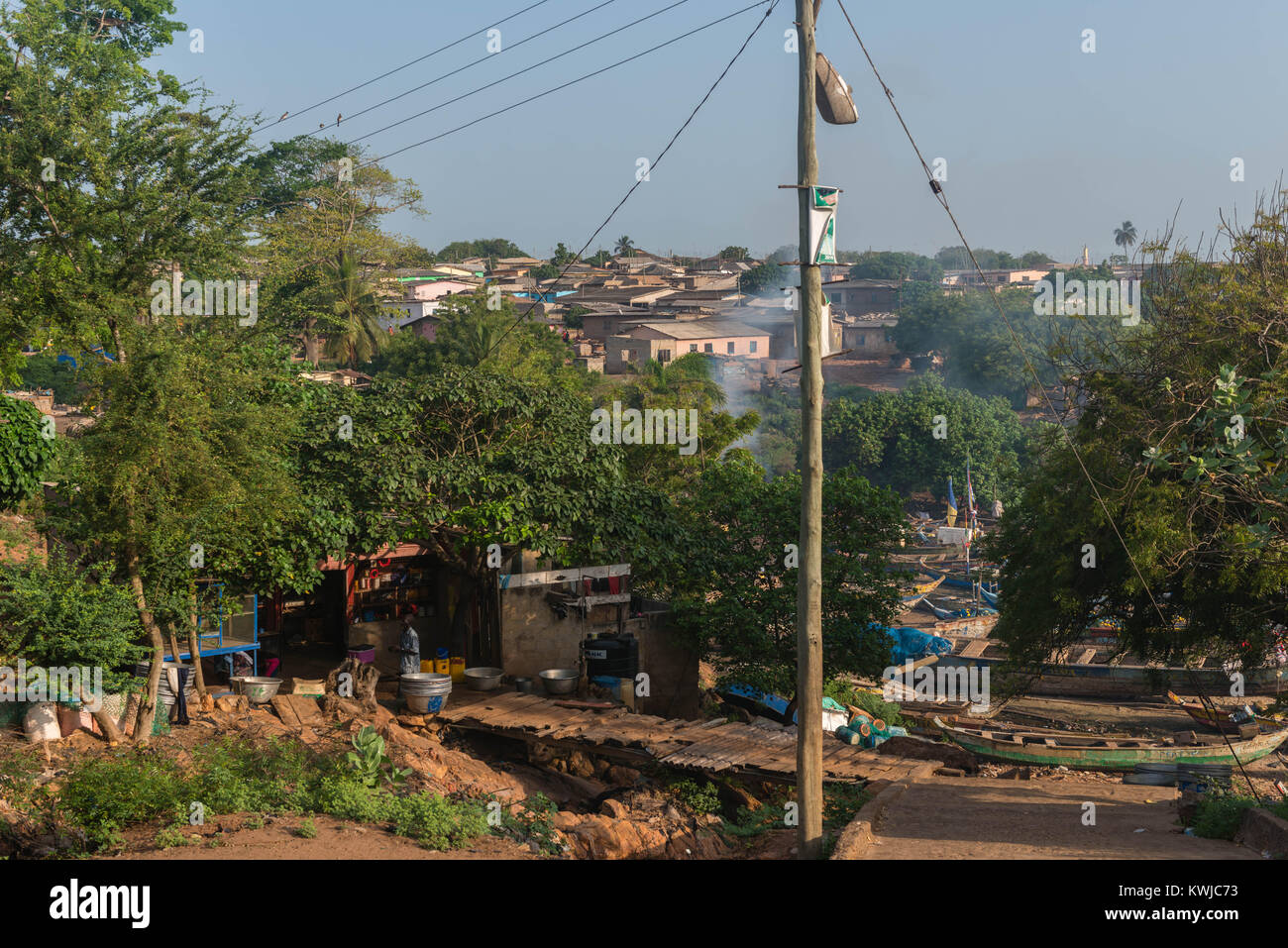 Wooden fishing boats line up on the beach, Senya Beraku, Gold Coast ...