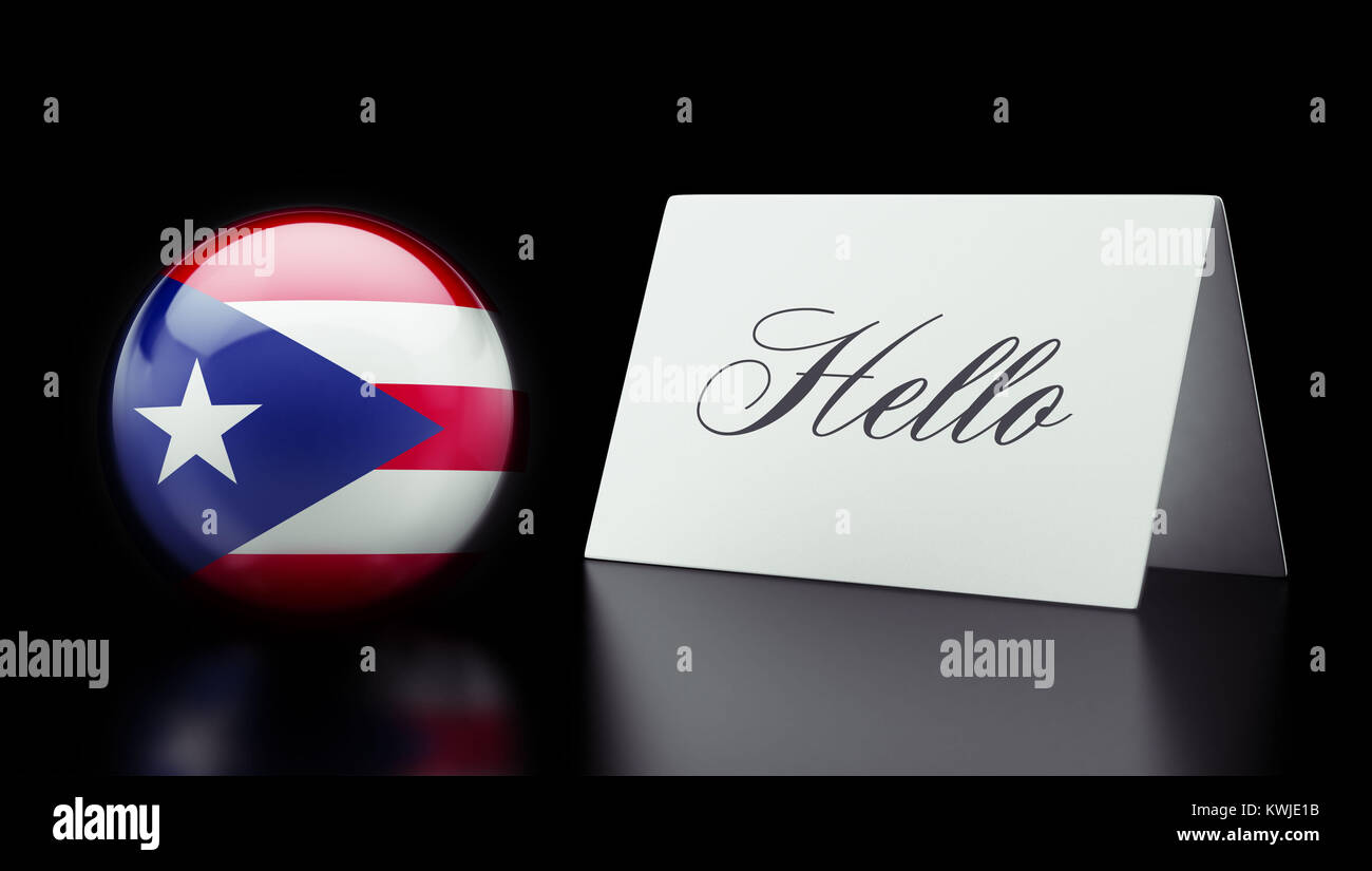 Puerto Rico High Resolution Hello Concept Stock Photo - Alamy