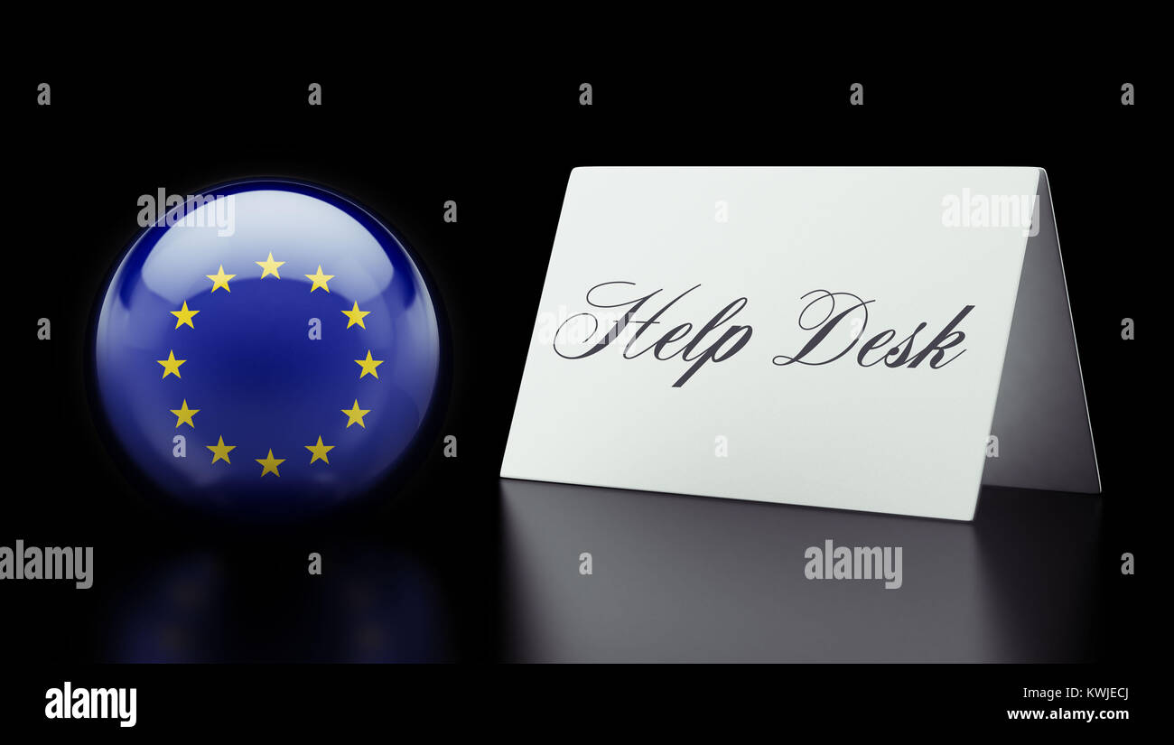 European Union High Resolution Help Desk Concept Stock Photo - Alamy