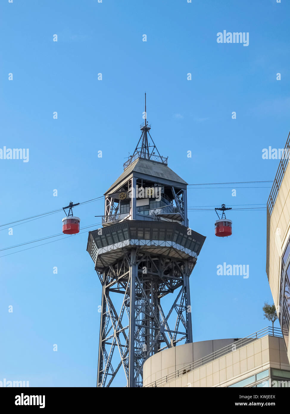 Port Cable Car, Transbordador Aeri del Port, tower near the port of ...