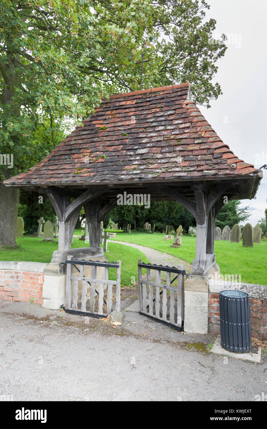 Lych gate of , St. Helen's church, Stillingfleet, North Yorkshire Stock ...