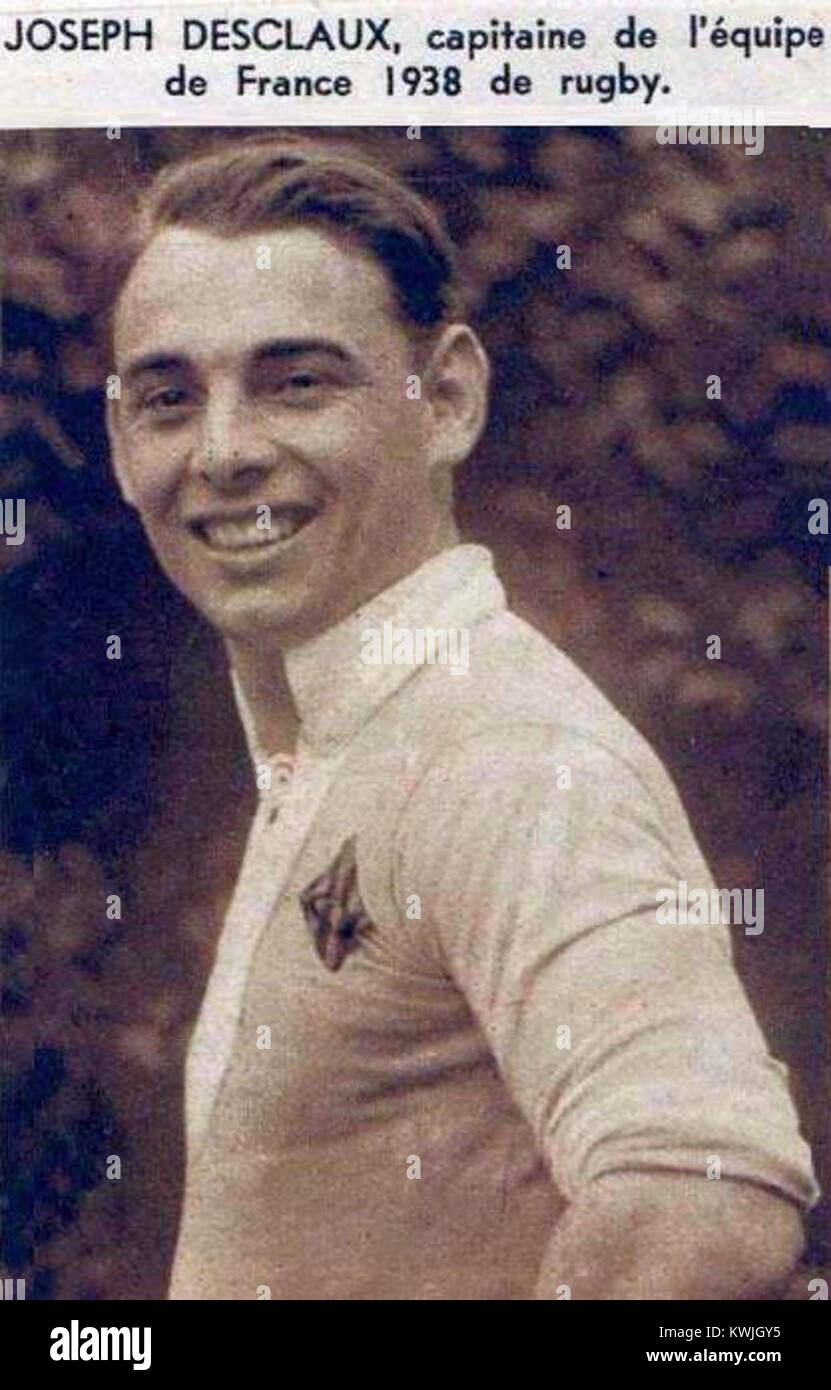 Joseph Desclaux was the captain of the French rugby team in 1938, a ...