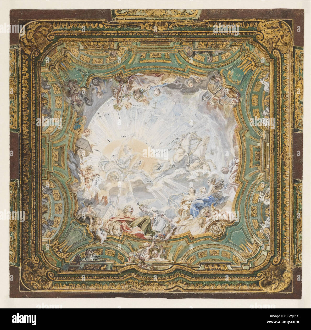 This ceiling design by Juste-Aurèle Meissonnier, titled 'Chariot of ...