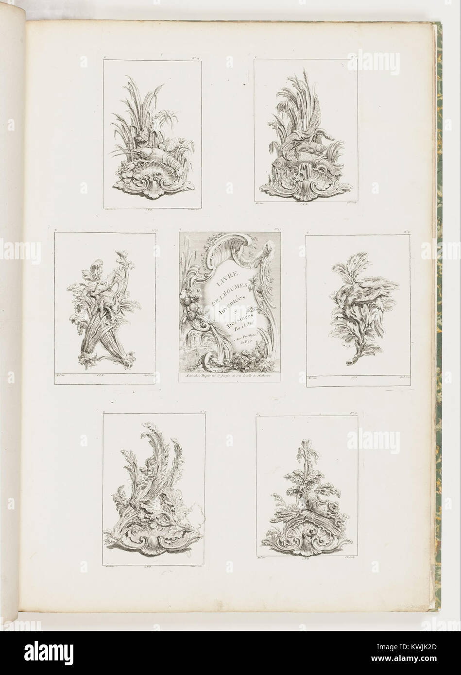 An 18th-century ornament design by Juste-Aurèle Meissonnier from *Livre ...