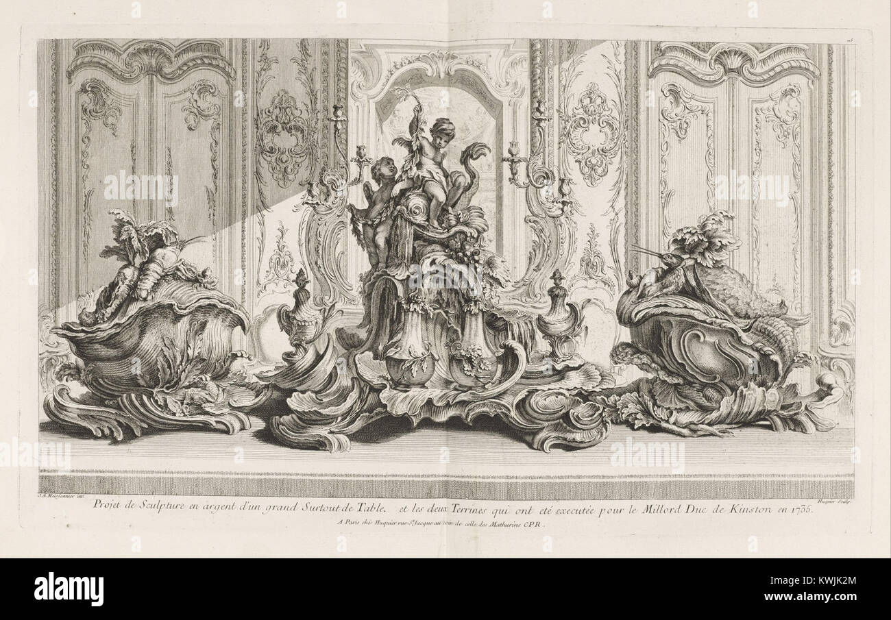 A silver sculpture project by Juste-Aur,le Meissonnier, designed for a ...