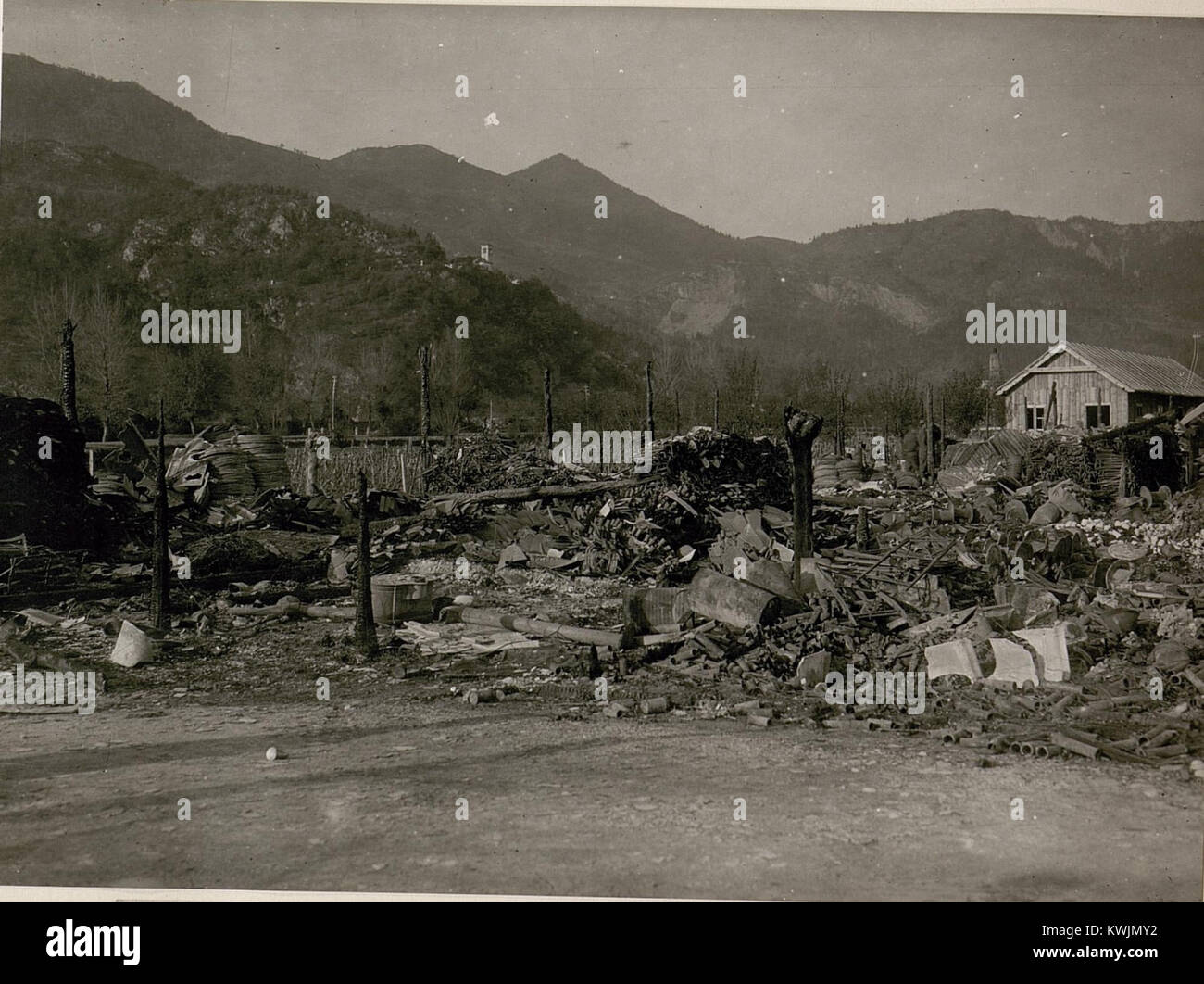This image depicts the destruction of an Italian military depot in ...