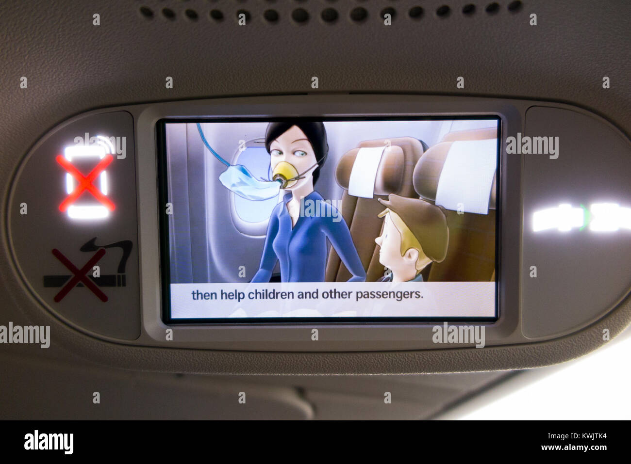 Recorded screening of aeroplane aircraft airplane air plane flight ...