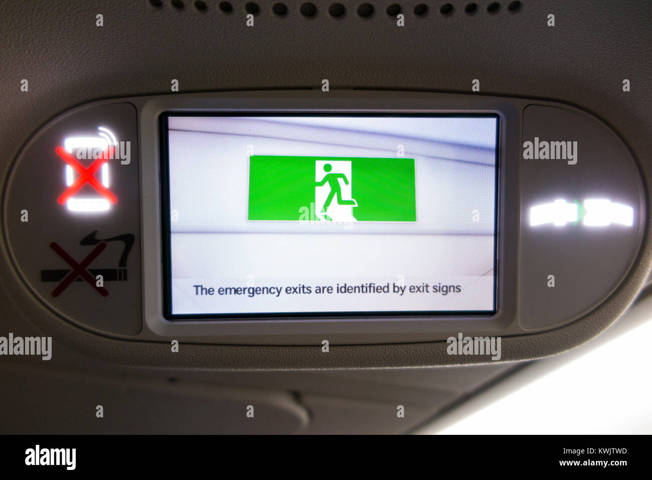 Recorded screening of aeroplane aircraft airplane air plane flight ...