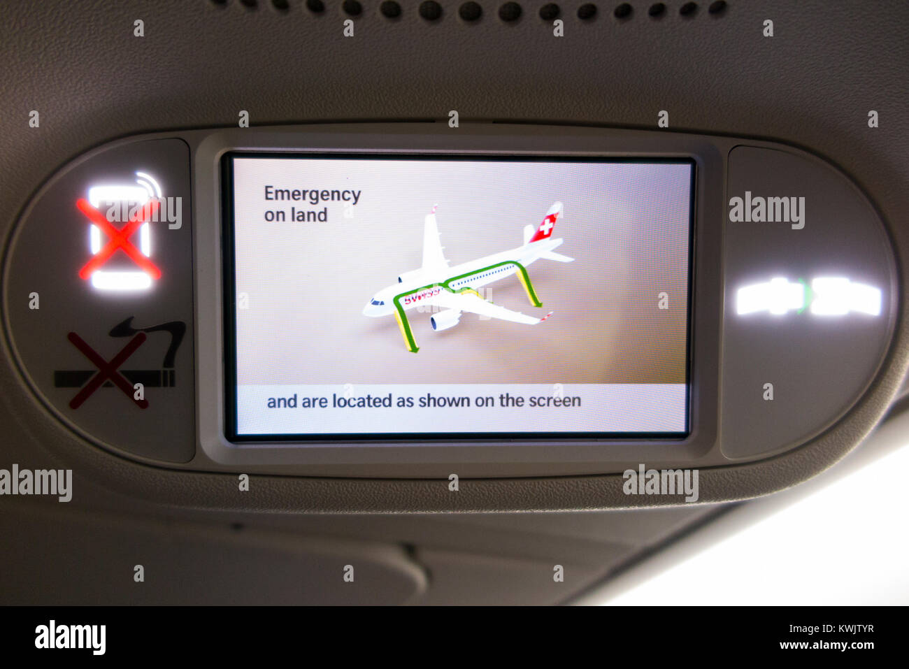 Recorded screening of aeroplane aircraft airplane air plane flight ...