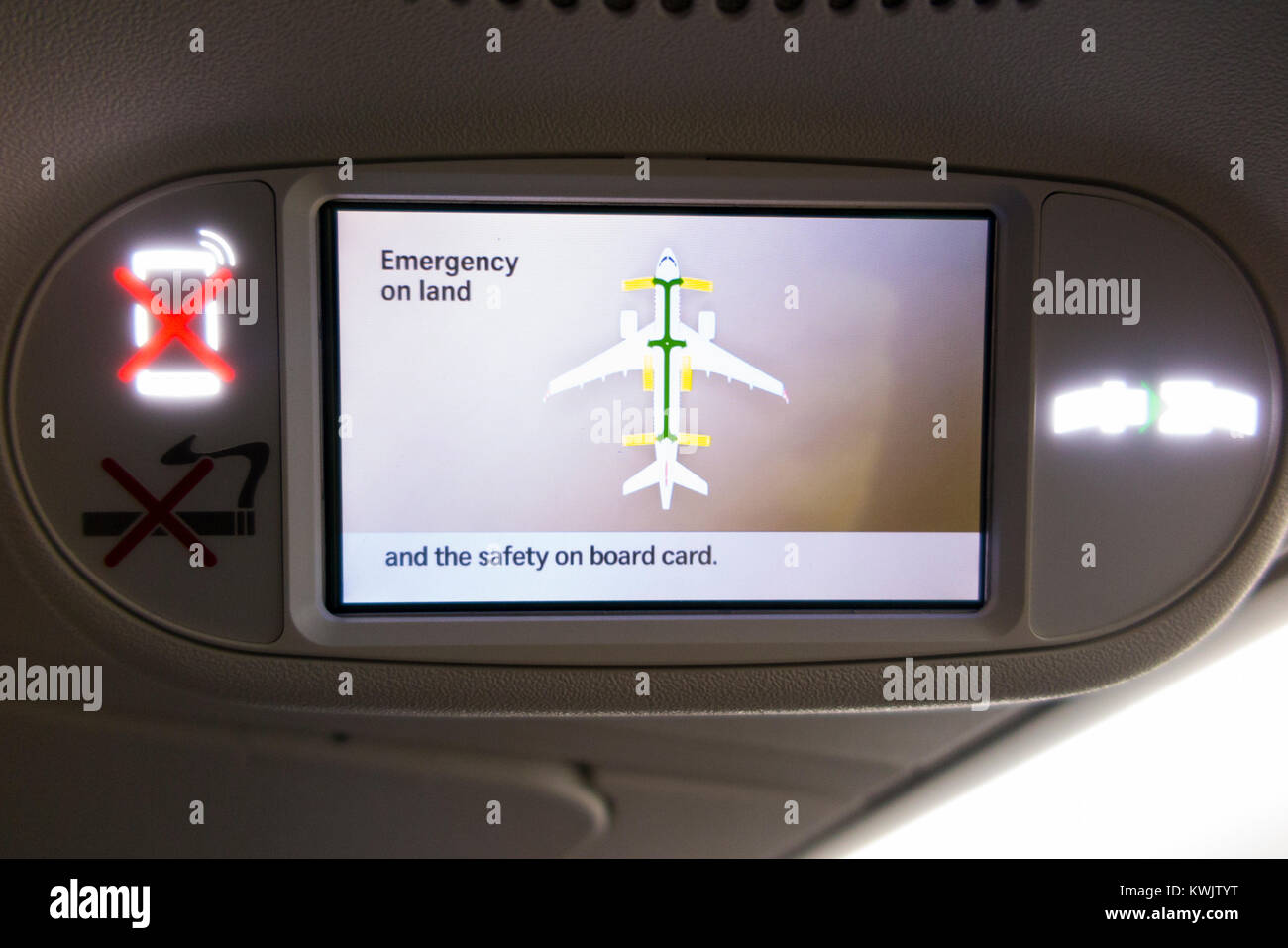 Recorded screening of aeroplane aircraft airplane air plane flight ...