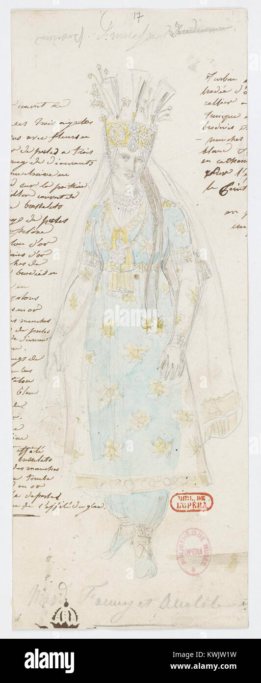 A costume design for *Zémire et Azor* by Alexandre-Evariste Fragonard ...