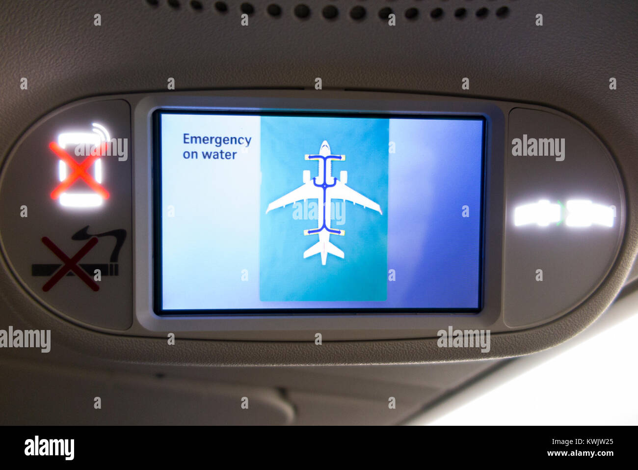 Recorded screening of aeroplane aircraft airplane air plane flight ...