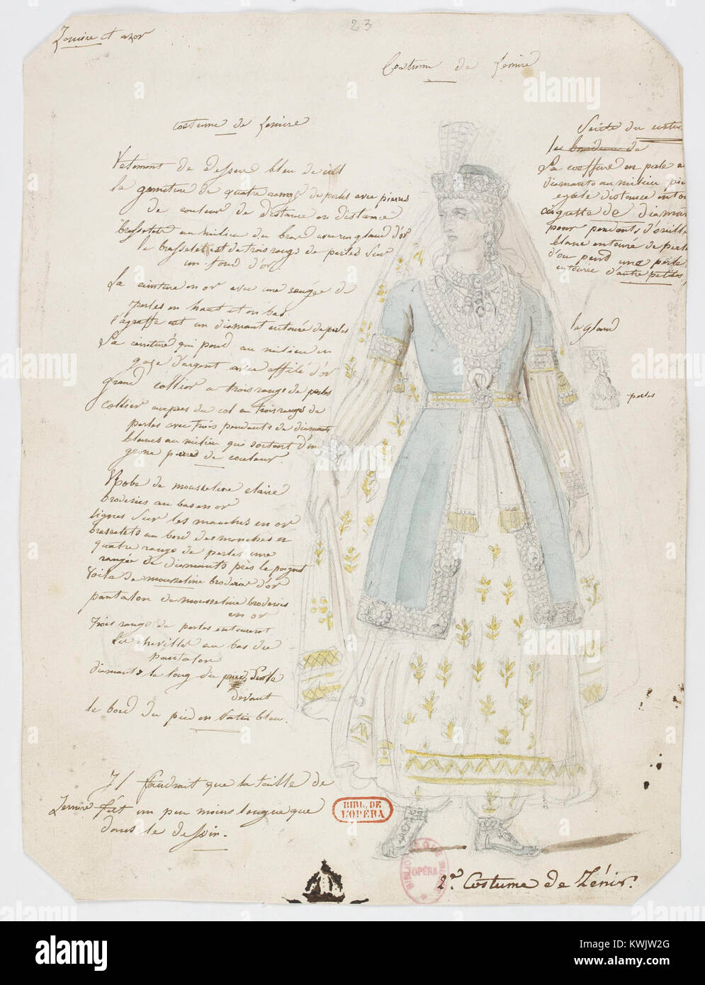 Zémire et Azor - trente-six maquettes de costumes - Alexandre-Evariste ...