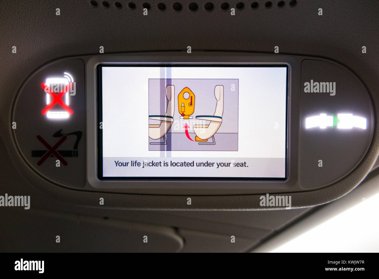 Tv airplane seats tv screen hi-res stock photography and images - Alamy