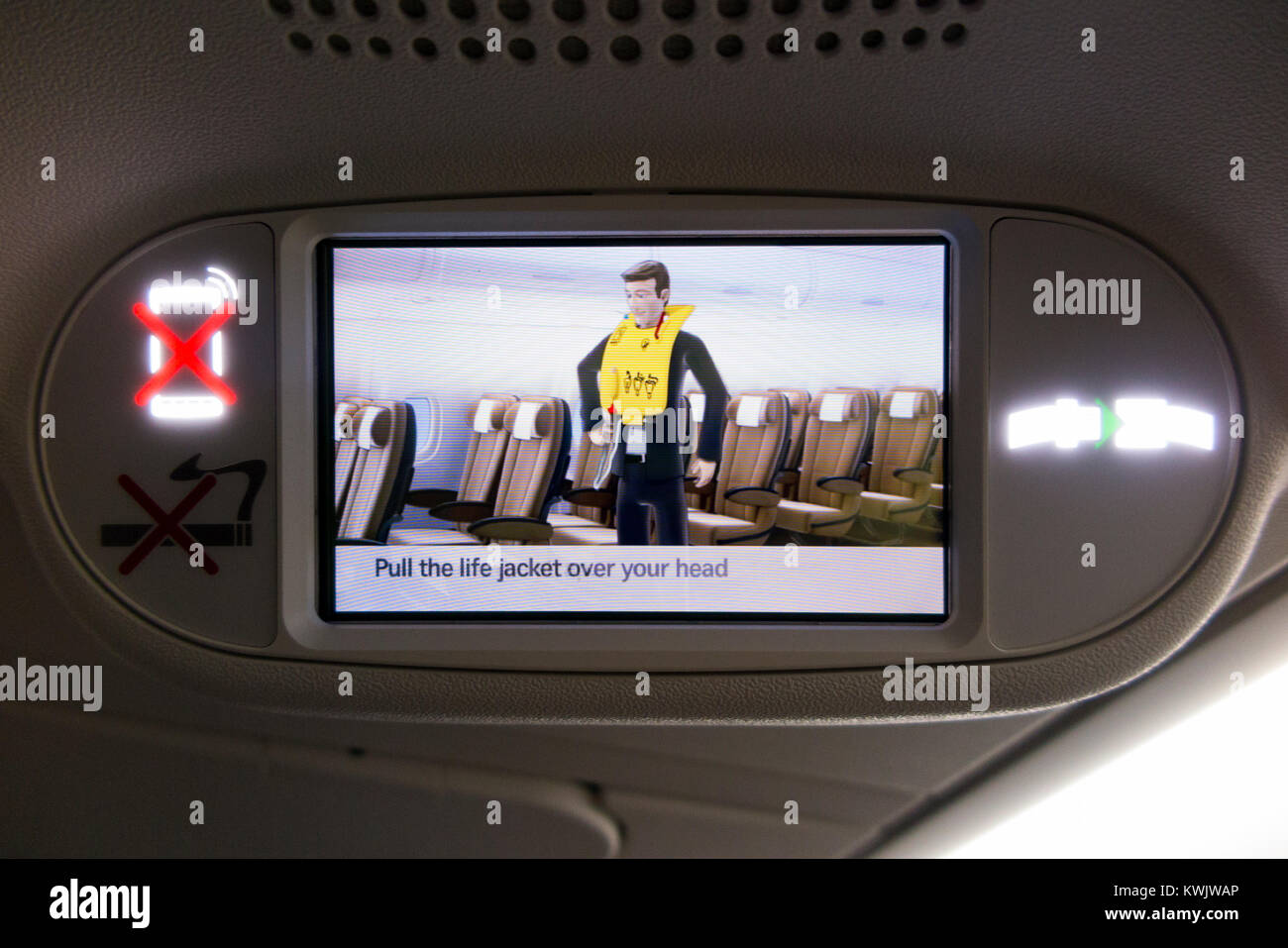 Recorded screening of aeroplane aircraft airplane air plane flight ...