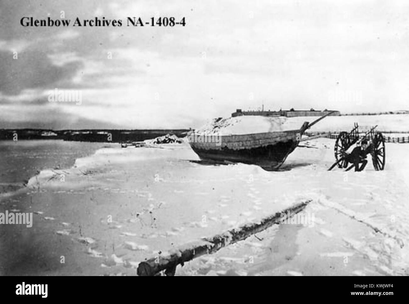 A York boat, a type of traditional vessel used for transporting goods ...