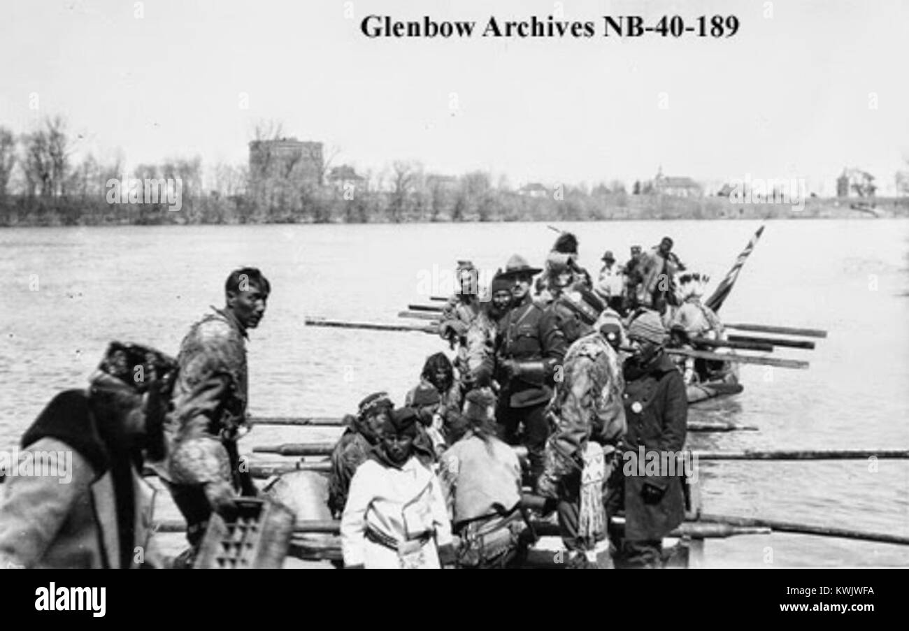 The photograph depicts the York boat crew of the Hudson's Bay Company ...