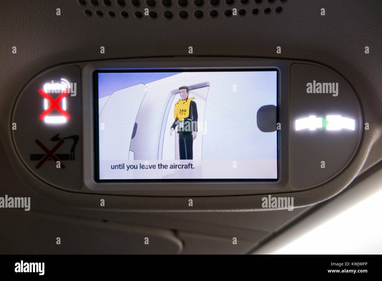 Recorded screening of aeroplane aircraft airplane air plane flight ...