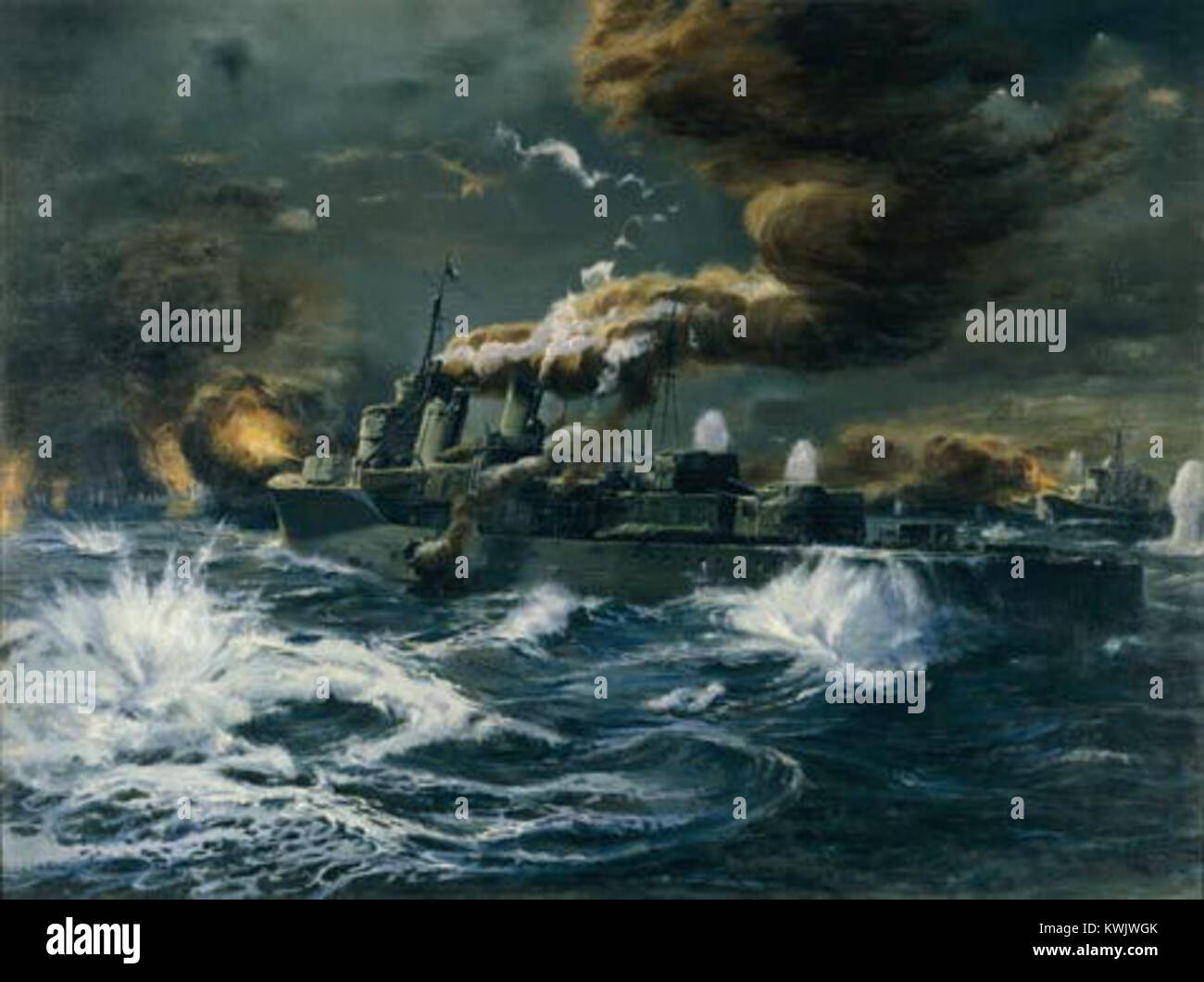 Yoshio Shimizu, Night Battle off Lunga Stock Photo - Alamy