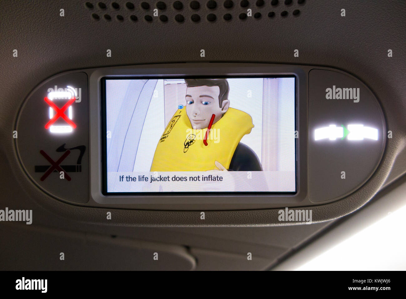 Recorded screening of aeroplane aircraft airplane air plane flight ...