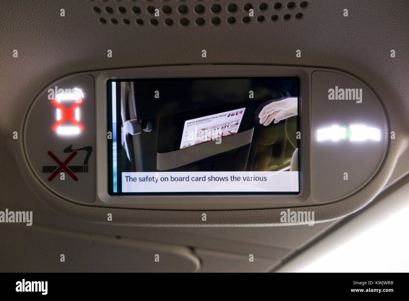 Recorded screening of aeroplane aircraft airplane air plane flight ...