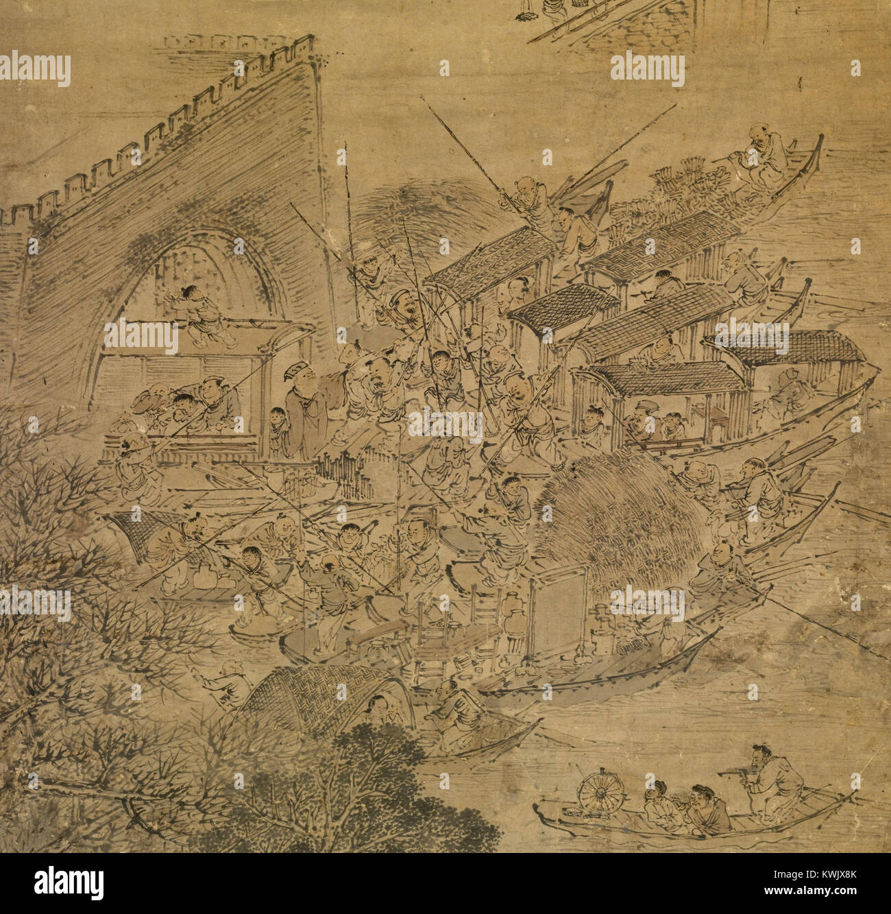 Yüan Shang-t'ung - Morning Boat Jam - Walters 3519 - Detail A Stock ...