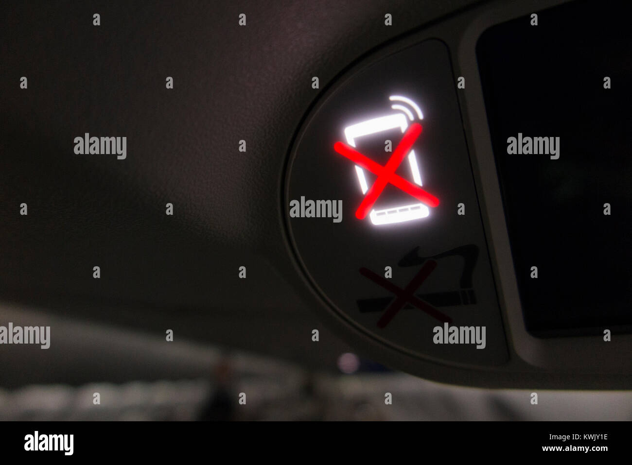 No using mobile / turn off phone telephone device sign lit up ...