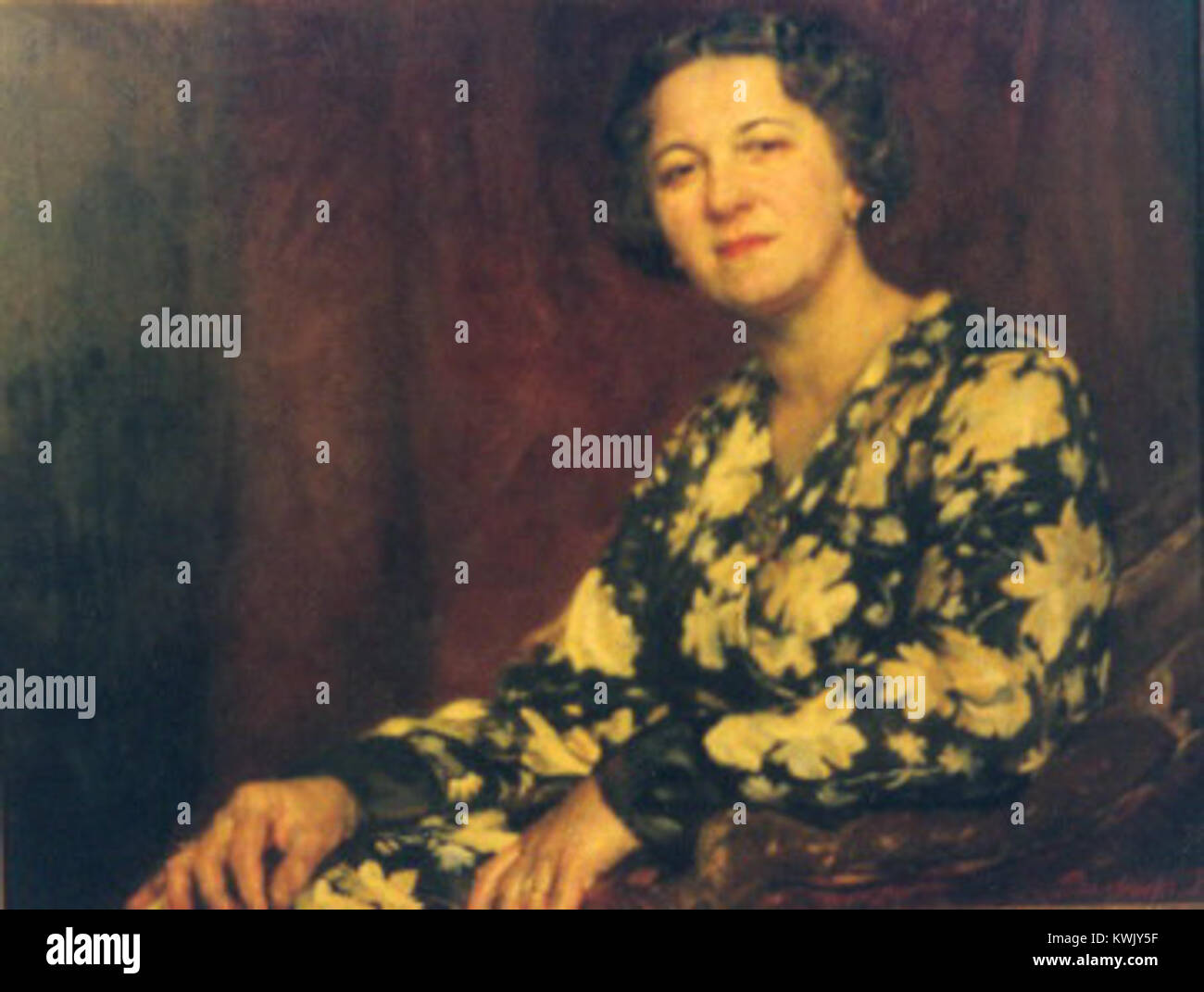 This portrait shows Zofia Piotrowska, created by Bolesław Barbacki ...