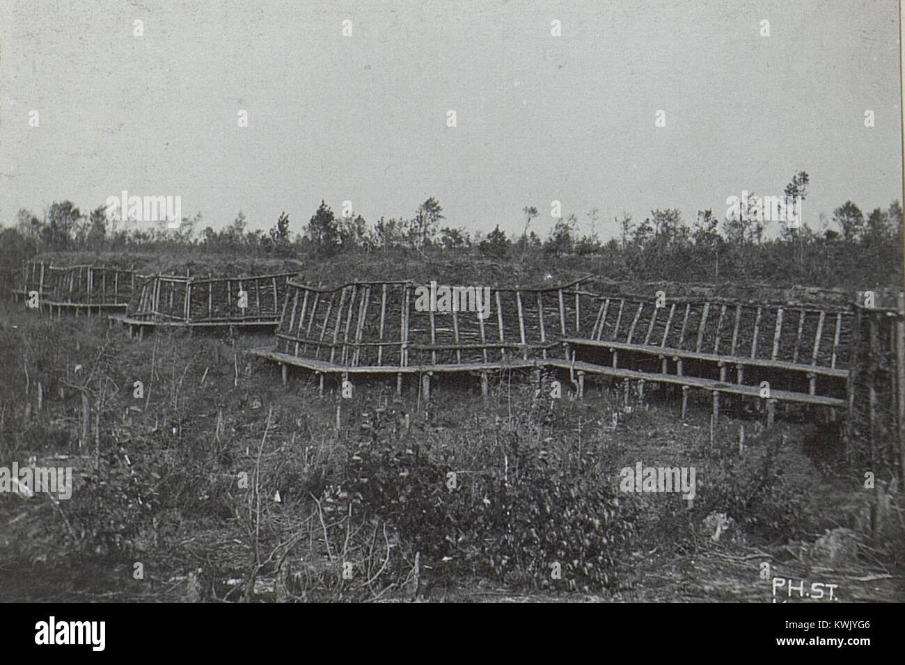 A photograph of the second defensive position, swamp position, east of ...