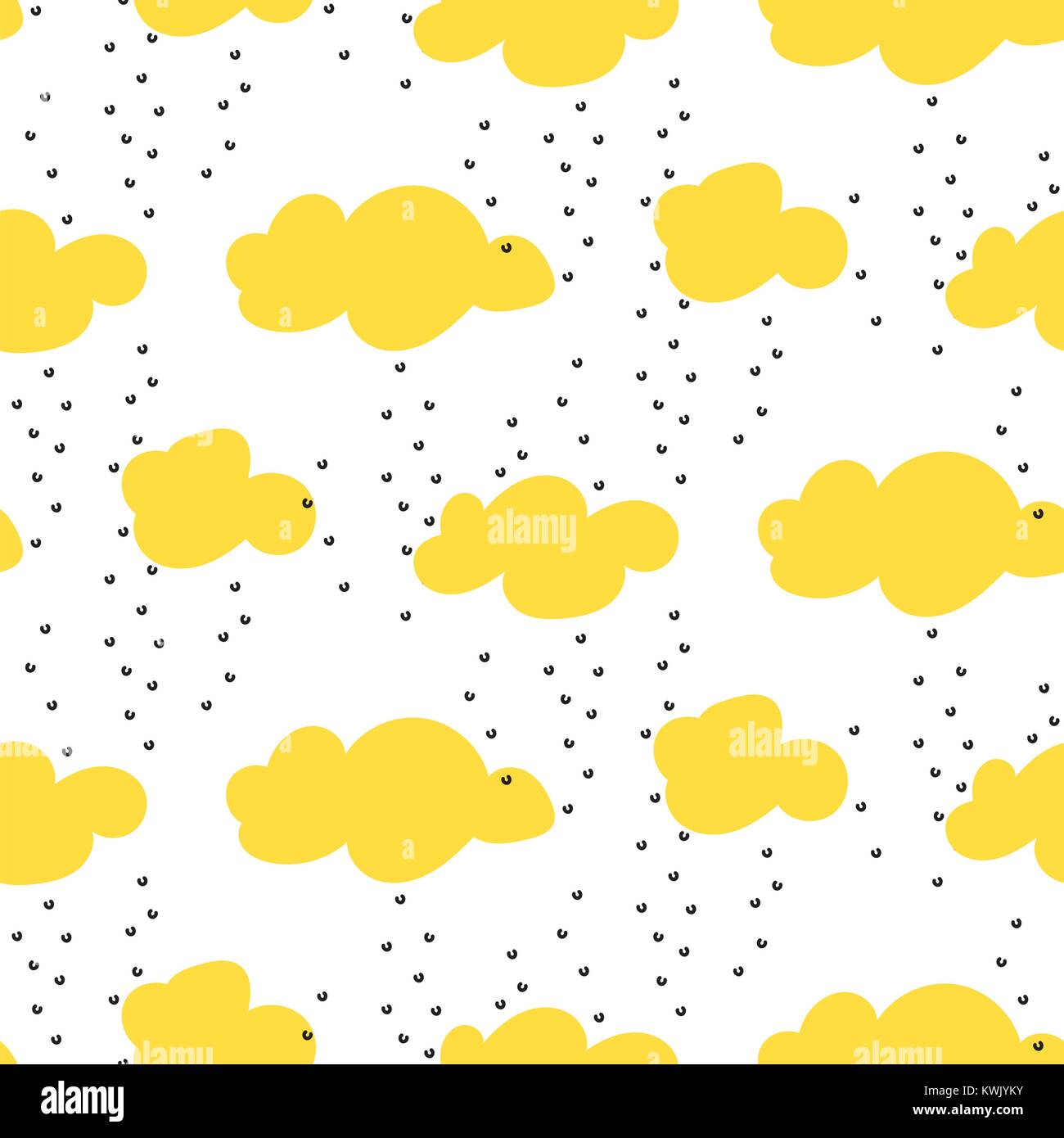 Light yellow snowy clouds seamless vector pattern Stock Vector Image ...