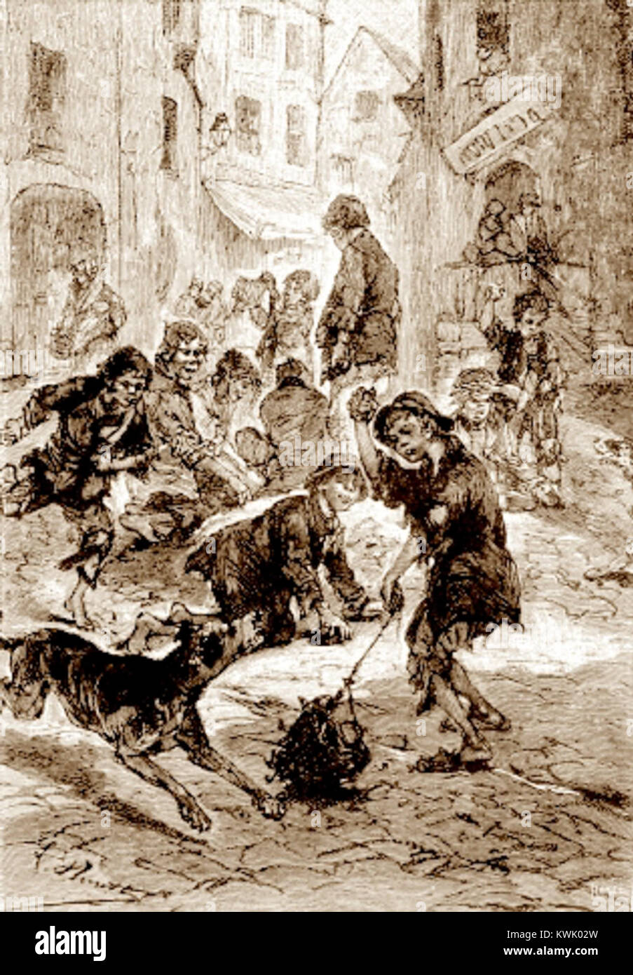 'Foundling Mick' is an illustration by Leon Benett, depicting the story ...