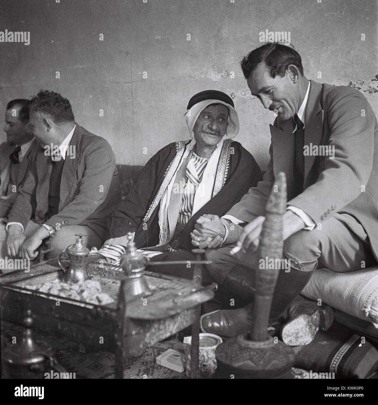 Ya'acov Epstein and Jabri Amin El Haj are seen holding hands during a ...