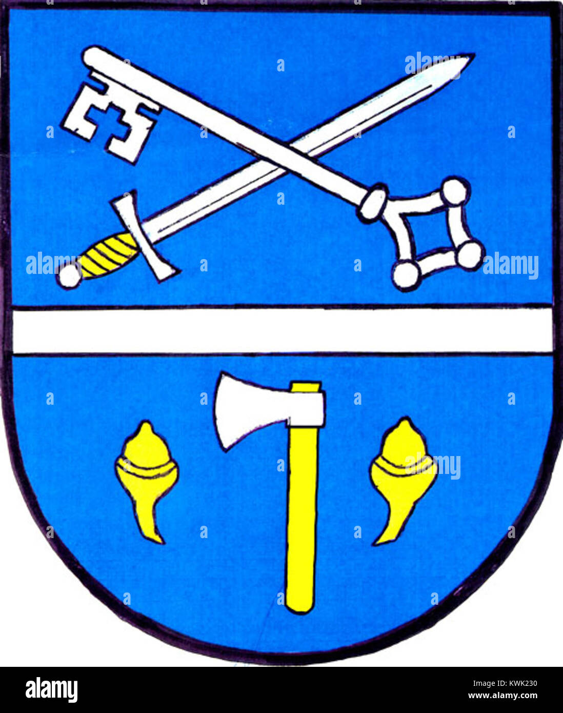 The coat of arms of the municipality of Mokr, in the Czech Republic ...