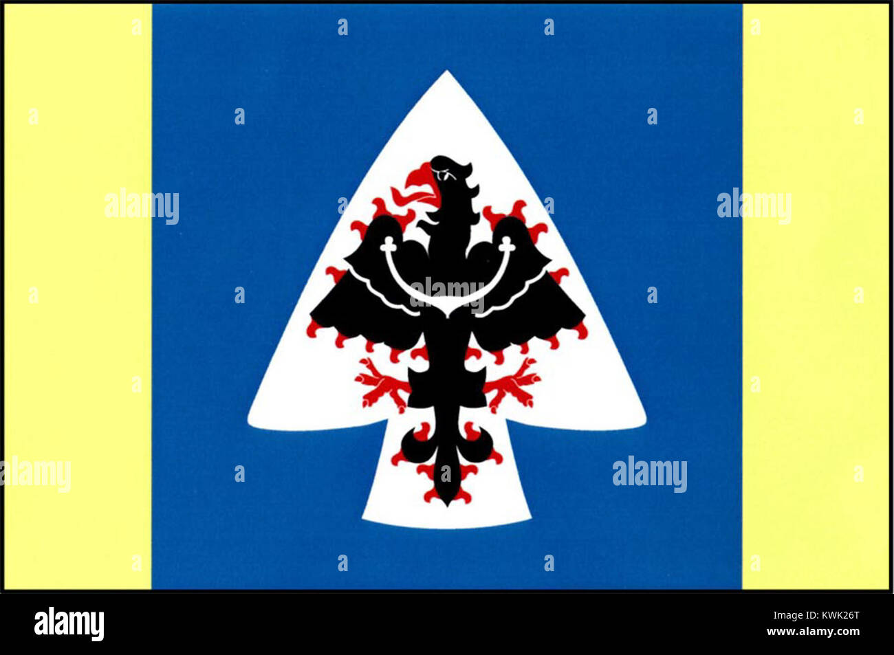 An image of a hybrid flag, likely combining elements of different flags ...