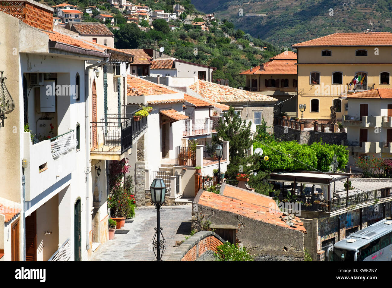 the medieval town of savoca high in the peloritani mountains near ...
