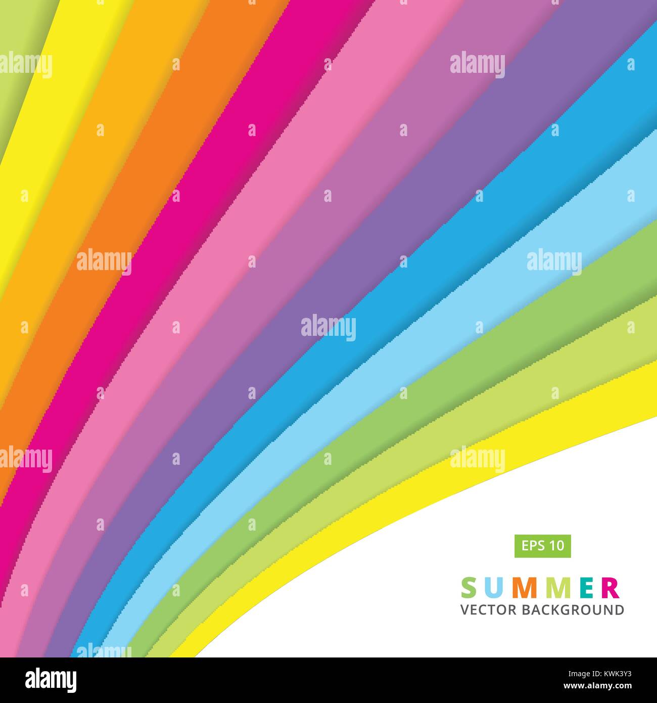 Summer colorful striped curve line pattern vector background Stock ...