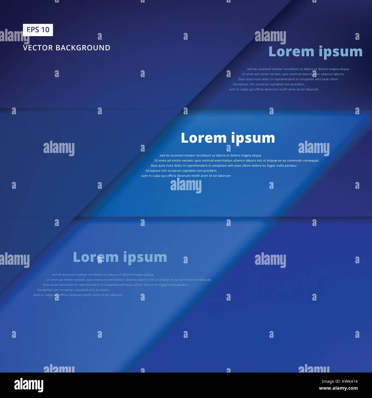 Abstract background with blue paper overlap layers, template for ...