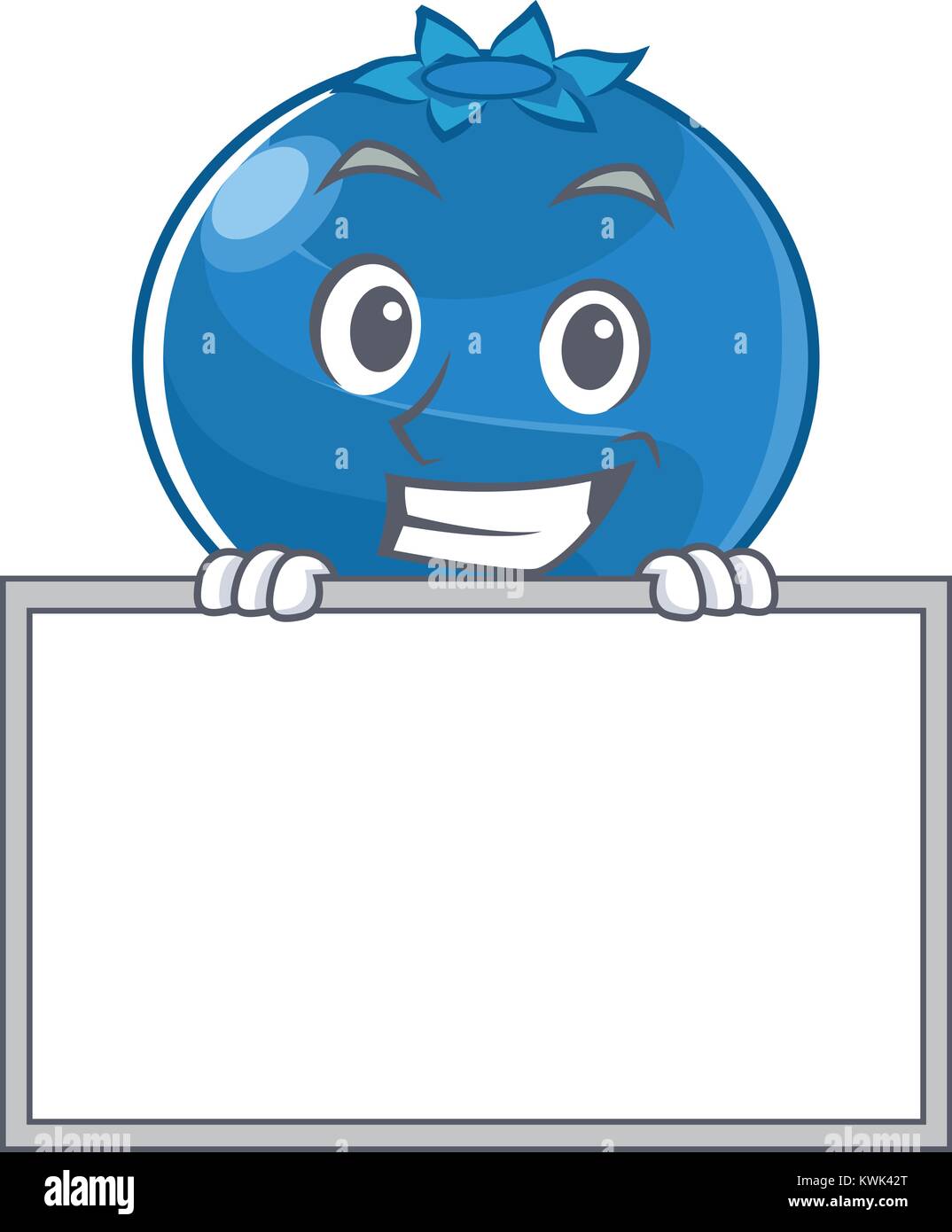 Grinning with board blueberry character cartoon style Stock Vector ...