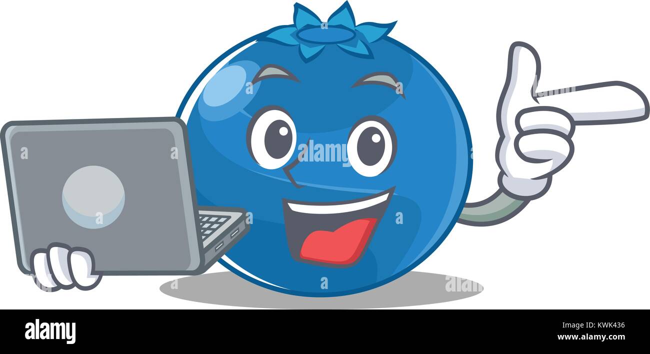 With laptop blueberry character cartoon style Stock Vector Image & Art ...